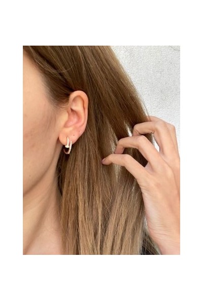 Merias Design Kadın Özel Tasarım Gold Kararmaz Zirkon Küpe Merias Design Kadın Özel Tasarım Gold Kararmaz Zirkon Küpe