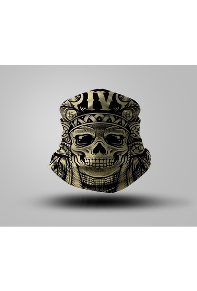 Kampf Mikro Fiber Taktiksel Fonksiyonel Outdoor Dikişsiz Boyunluk / Buff / Bandana - Inca Skull