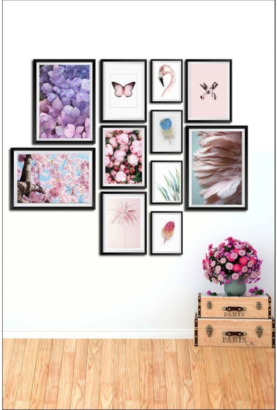 Nt Handmade 11 Parça Ahşap Tablo Seti Mor Pembe Çiçekler ve Kelebek Salon Otuma Odası Yatak Odası Için Mdf Duvar Dekoru 90 x 65 cm Nt Handmade 11 Parça Ahşap Tablo Seti Mor Pembe Çiçekler ve Kelebek Salon Otuma Odası Yatak Odası Için Mdf Duvar Dekoru 90 x 65 cm