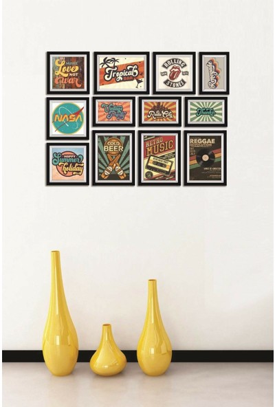 Nt Handmade 12 Parça Ahşap Tablo Seti - Retro Music Tropical Bar Salon Otuma Odası Yatak Odası Için Mdf Duvar Dekoru 65X50 cm Nt Handmade 12 Parça Ahşap Tablo Seti - Retro Music Tropical Bar Salon Otuma Odası Yatak Odası Için Mdf Duvar Dekoru 65X50 cm