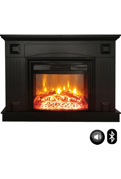 Dlc 1116S 1800W Ses Efektli Bluetoothlu Dekoratif Elektrikli Şömine Fanlı Isıtıcı