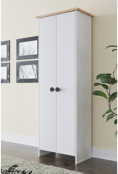 KZY Erzak & Kiler Çok Amaçlı Dolap - Meşe - Beyaz KZY Erzak & Kiler Çok Amaçlı Dolap - Meşe - Beyaz