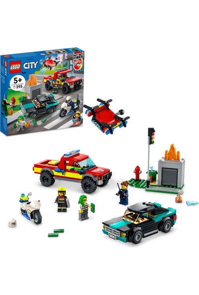 LEGO® City İtfaiye Kurtarma Operasyonu ve Polis Takibi 60319 - 5 Yaş ve Üzeri Çocuklar İçin İtfaiye Oyuncağı Yapım Seti (295 Parça) LEGO® City İtfaiye Kurtarma Operasyonu ve Polis Takibi 60319 - 5 Yaş ve Üzeri Çocuklar İçin İtfaiye Oyuncağı Yapım Seti (295 Parça)
