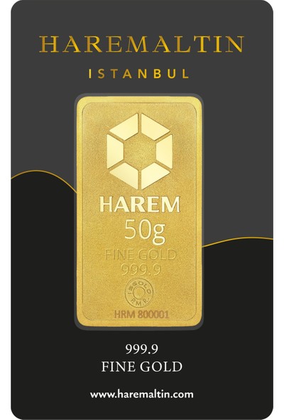 Harem Altın 50 gr 999.9 Gram Külçe Altın Harem Altın 50 gr 999.9 Gram Külçe Altın