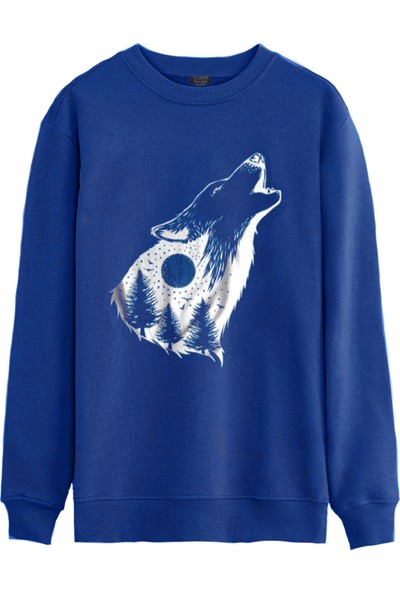 Genıus Store Baskılı Normal Kalıp Sweatshirt Outdoor Sweatshirt(Kurt Baskılı) Genıus Store Baskılı Normal Kalıp Sweatshirt Outdoor Sweatshirt(Kurt Baskılı)