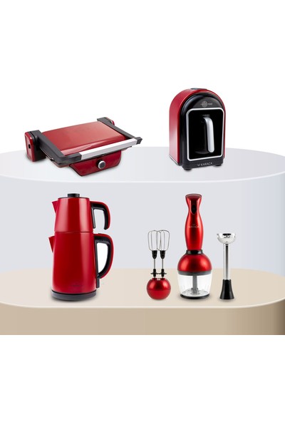 Karaca Gurme Plus Red Boyalı Elektrikli Çeyiz Seti