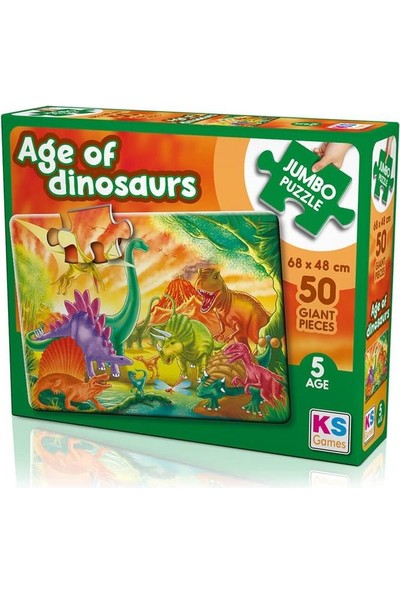 Ks Games The Age Of Dinosaurs 50 Parça Jumbo Boy Puzzle