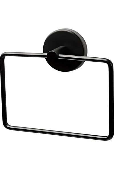 Sas Kare Havluluk Askısı Siyah Duvara Monteli