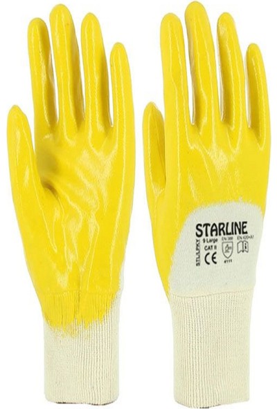 Starline Sarı Nitril Eldiven Stl/lpky 9 Large En 388 En 420+A1 (1 Çift) Starline Sarı Nitril Eldiven Stl/lpky 9 Large En 388 En 420+A1 (1 Çift)
