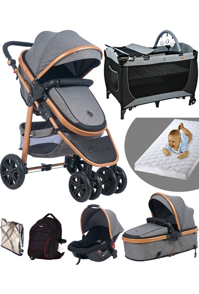 Baby Home 8'in1 Yeni Doğan Set Baby Home 935 Travel Sistem Bebek Arabası 560 Bebek Oyun Parkı Yatak Beşik