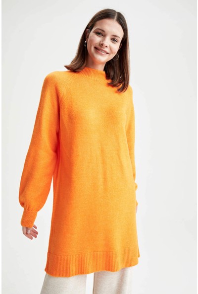 DeFacto Regular Fit Yarım Balıkçı Yaka Uzun Kollu Triko Tunik W9022AZ21CW