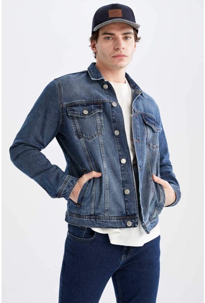 DeFacto Slim Fit Çift Cepli Jean Ceket X0399AZ22SP