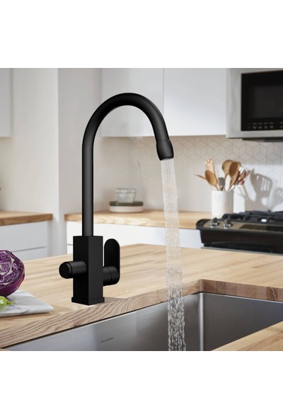 Siyah Arıtmalı 3 Yollu Mutfak Eviye Bataryası