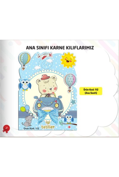 Ata Yayıncılık Karne Kabı Kılıfı (Okul Öncesi - Erkek) Ürün Kodu:111 (10'lu)