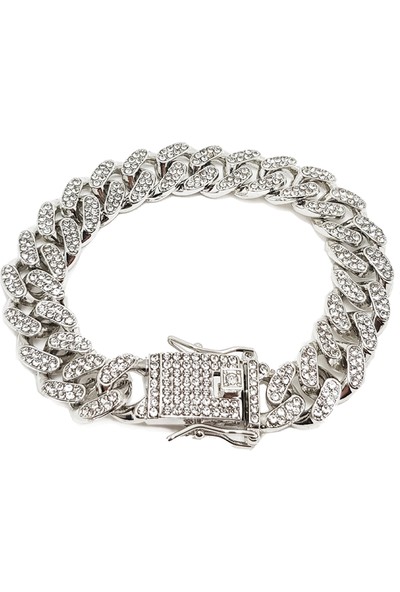 Chavin 12 mm Kalın Taşlı Aloy Erkek Bileklik