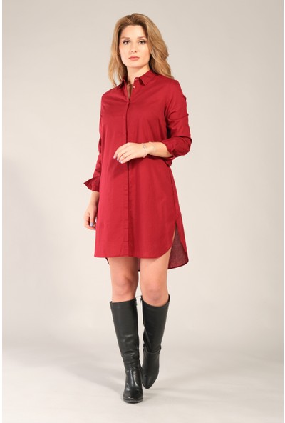 Giyim Dünyası Kadın Tunik Gömlek Bordo Giyim Dünyası Kadın Tunik Gömlek Bordo