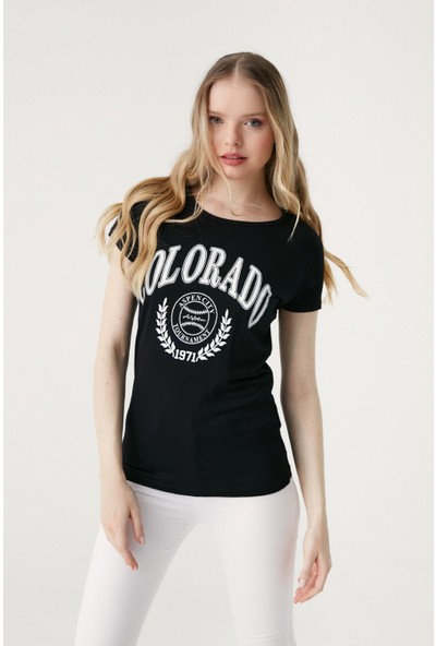 FullaModa Colorado Baskılı Tişört
