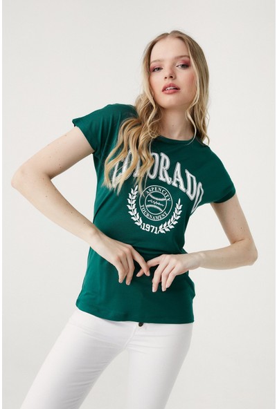 FullaModa Colorado Baskılı Tişört