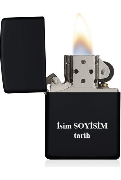 Zippo Kişiye Özel Çakmak Benzinli (Siyah) Zippo Kişiye Özel Çakmak Benzinli (Siyah)