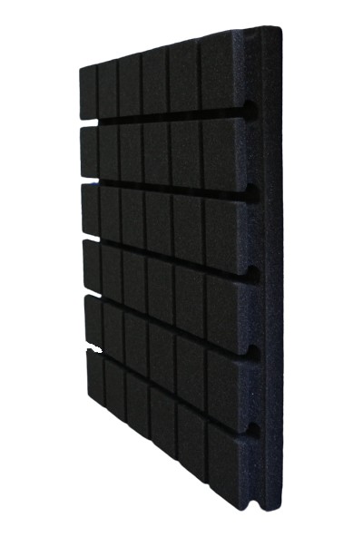 Desibel Akustik Sünger Kare Vicoustic Antrasit Siyah Bantlı 50X50 cm 5 cm 26 Dns