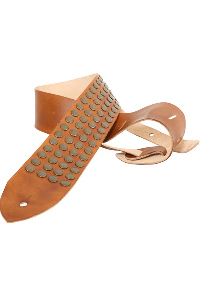 Tabaq - Metal Rain (Antique Brass) - Hakiki Deri Gitar Askısı