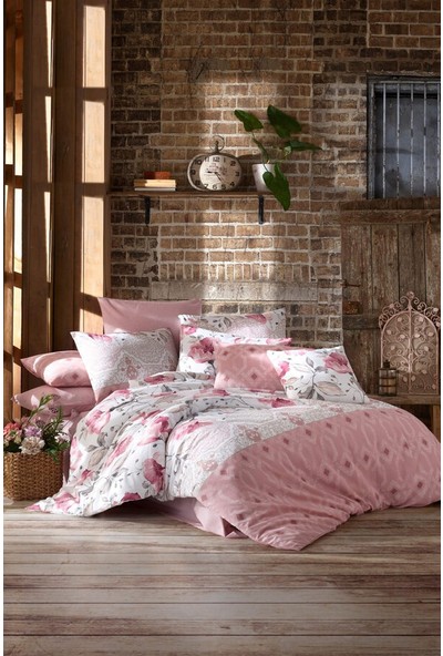 Eva Rossa Ranforce Çift Kişilik Nevresim Takımı - Pudra Eva Rossa Ranforce Çift Kişilik Nevresim Takımı - Pudra