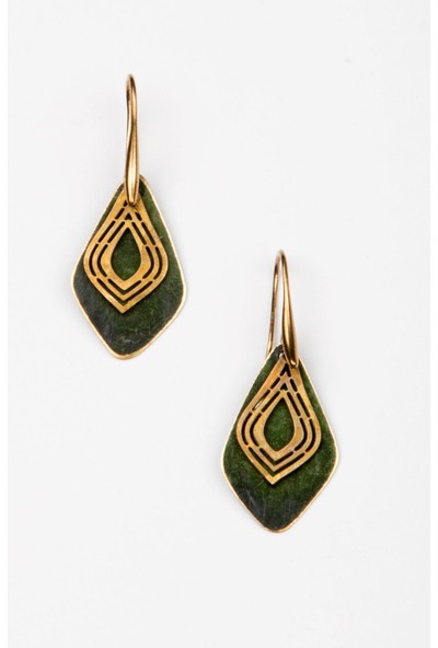 Lila Rosa Etnik Otantik Bakır Küpe