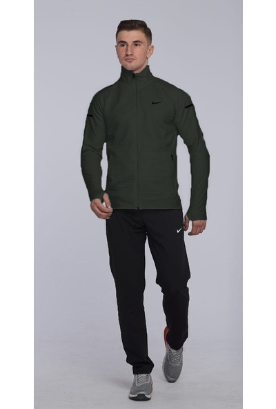 Nike Haki Renk Dri - Fit Terletmez Slim Fit Erkek Eşofman Takımı Nike Haki Renk Dri - Fit Terletmez Slim Fit Erkek Eşofman Takımı
