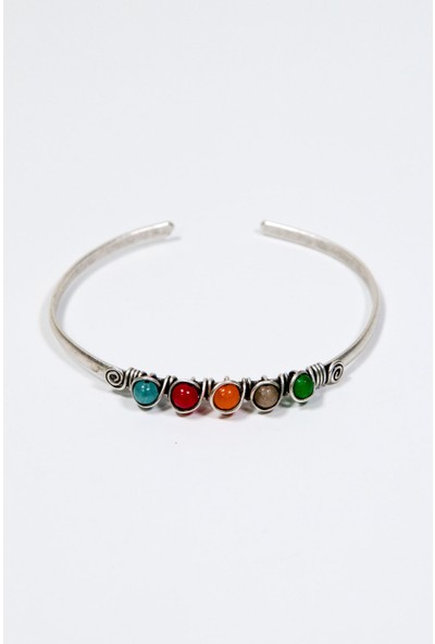 Lila Rosa Doğal Taşlı Özel Tasarım Bileklik