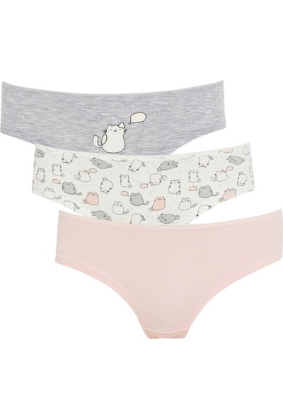 DeFacto 3'lü Desenli Bikini Külot U6047AZ22SP