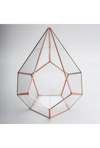 El Crea Designs Çikolata Kutusu Geometrik Teraryum Prizma Cam Fanus Rubby Bakır Rose Gold 31 x 22 x 22CM El Crea Designs Çikolata Kutusu Geometrik Teraryum Prizma Cam Fanus Rubby Bakır Rose Gold 31 x 22 x 22CM