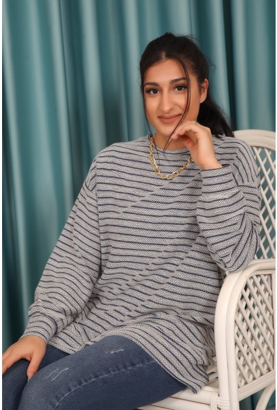 May Mara Büyük Beden O Yaka Sweat