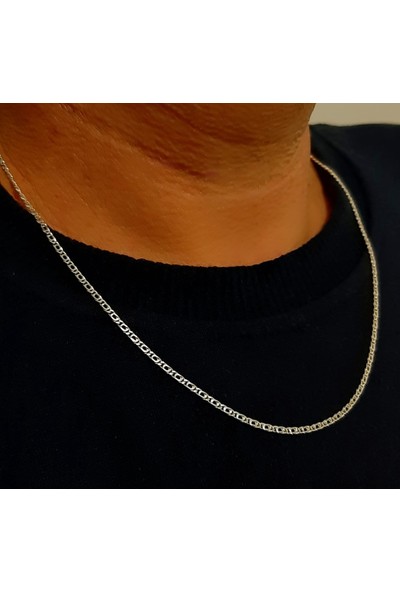 Bir Gümüş Aşkı 925 Ayar Gümüş Kuşgözü Model Zincir Kolye 2 mm Bir Gümüş Aşkı 925 Ayar Gümüş Kuşgözü Model Zincir Kolye 2 mm