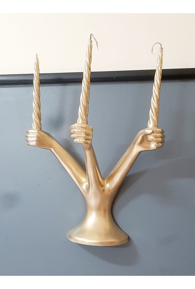 Cemrela Art Duvar Üç Kollu Mumluk Cemrela Art Duvar Üç Kollu Mumluk