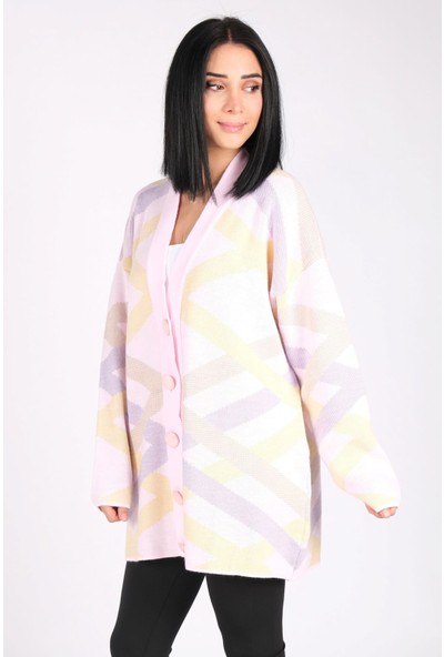 Giyim Dünyası Kadın Düğmeli Hırka Pembe