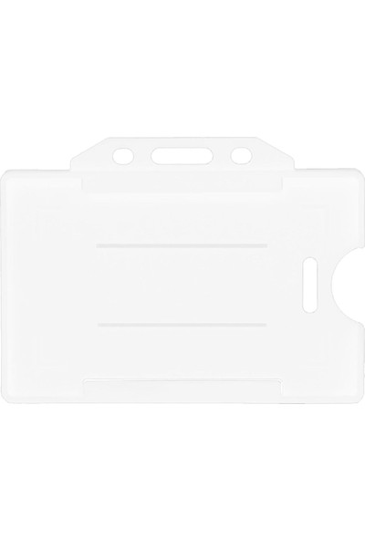 Apptakı Şeffaf Beyaz Yaka Kartı Boyun Askı Kartı Kılıfı - KRT0005