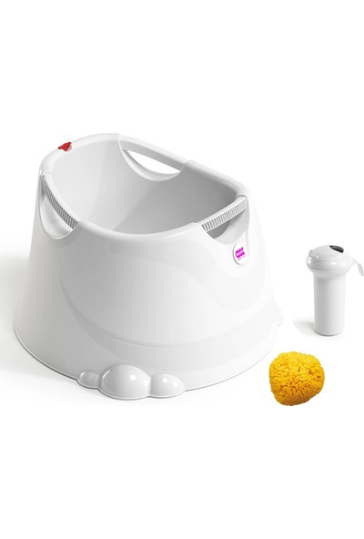 Okbaby Opla Küvet & Splash Bebek Duşu & Doğal Banyo Süngeri No.12 / Beyaz