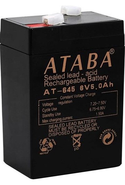 Ataba 6V 5A (7X10X4.7 Cm) Akü AT-645