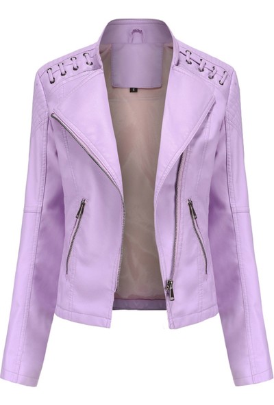 Incendio Kadın Avrupa Tarzı Deri Kısa Ceket (Yurt Dışından)