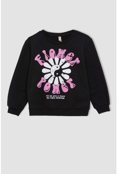 DeFacto Kız Çocuk Regular Fit Bisiklet Yaka Geri Dönüşümlü İnce Sweatshirt Kumaşı Sweatshirt W8535A622SP DeFacto Kız Çocuk Regular Fit Bisiklet Yaka Geri Dönüşümlü İnce Sweatshirt Kumaşı Sweatshirt W8535A622SP