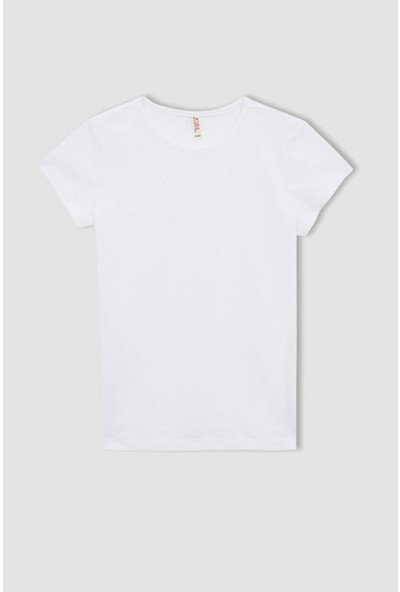 DeFacto Kız Çocuk 23 Nisan Basic Bisiklet Yaka Kısa Kollu Tişört I0489A622SP DeFacto Kız Çocuk 23 Nisan Basic Bisiklet Yaka Kısa Kollu Tişört I0489A622SP