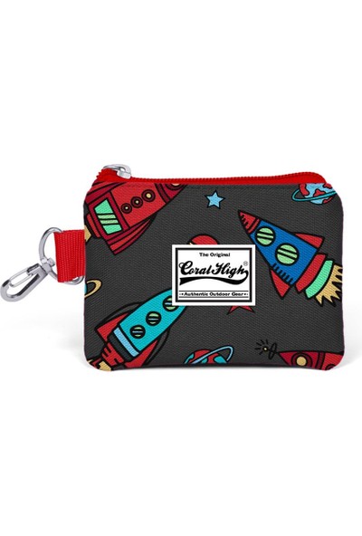 Coral High Kids Gri Uzay Desenli Bozuk Para Çantası 21730