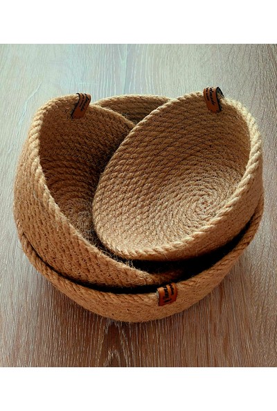 Handmade Snm Hasır Sepet Takımı