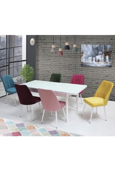 Bahar Mobilya Gökkuşağı Masa Sandalye Takımı