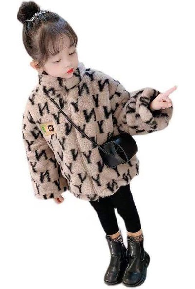 Incendio Kadın Kapitone Leopar Baskı Yün Ceket (Yurt Dışından)