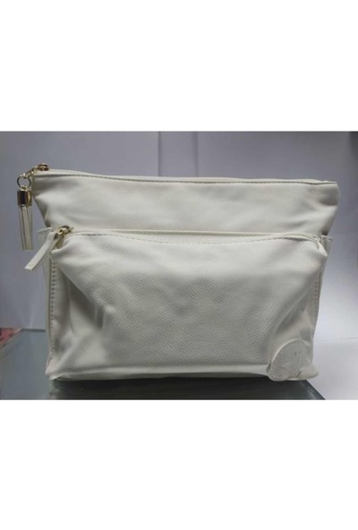 Dove Beyaz Çift Gözlü Makyaj Çantası 18X28CM Dove Beyaz Çift Gözlü Makyaj Çantası 18X28CM