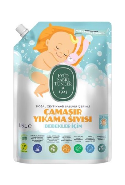 Eyüp Sabri Tuncer Bebek Çamaşır Yıkama Sıvısı 1,5 lt 25 Yıkama