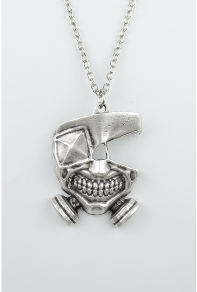 Bu Farklı Gaz Maskesi - Tokyo Ghouls Ken Kaneki Erkek Kadın Kolye Antik Gümüş Kaplama - 60 cm Düz Zincir Bu Farklı Gaz Maskesi - Tokyo Ghouls Ken Kaneki Erkek Kadın Kolye Antik Gümüş Kaplama - 60 cm Düz Zincir