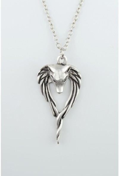 Bu Farklı Anubis Ölüm ve Ceza Tanrısı Erkek Kadın Kolye Antik Gümüş Kaplama - 60 cm Düz Zincir