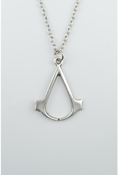 Bu Farklı Assassin's Creed Erkek Kadın Kolye Antik Gümüş Kaplama - 60 cm Düz Zincir Bu Farklı Assassin's Creed Erkek Kadın Kolye Antik Gümüş Kaplama - 60 cm Düz Zincir